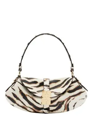 GANNI Small Zebra-print Shoulder Bag - Multicoloured