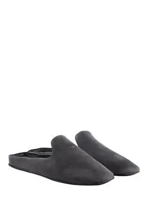 Max Mara Logo Suede Mules - Grey