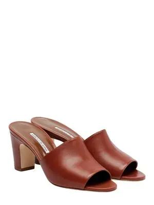 MANOLO BLAHNIK Manolo Blahnik Rapalla Leather Mules