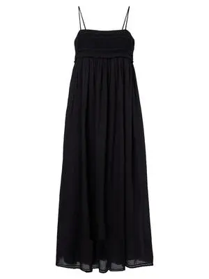 Posse Danielle Lace-trimmed Cotton Midi Dress - Black