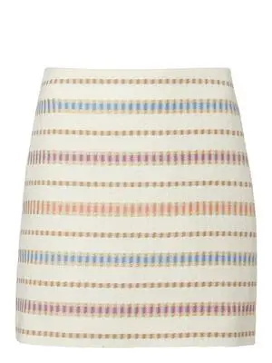 Veronica Beard Bohemia Striped Cotton And Wool-blend Miniskirt - Multicoloured
