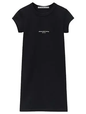 Alexander Wang Fitted Short Sleeve Mini Dress - Black