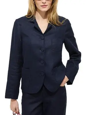 ALEX MILL Lafayette Linen Blazer - Navy
