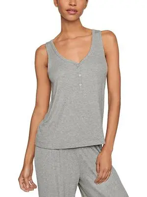 Eberjey Dream Rib V Neck Tank - Dark Heather Grey
