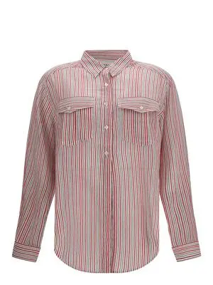 Isabel Marant Étoile Striped Button-up Shirt With Pocket Detail - Multicolor