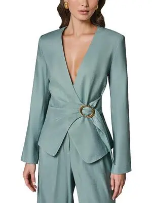 Donna Karan New York Buckled Wrap Blazer - Waterlily