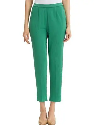 Ming Wang Knit Straight-leg Ankle Pants - Kelly Green