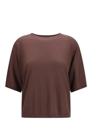 Brunello Cucinelli Brunello Cucinelli Short-Sleeve Cashmere And Silk Sweater Purple