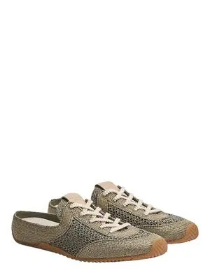 Rag & Bone Retro Runner Mules - Loden Raffia