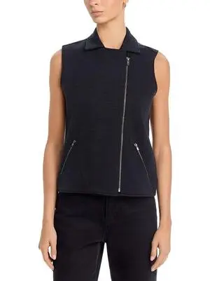 Majestic Filatures Sleeveless Moto Jacket - Noir