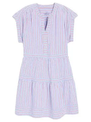 Vineyard Vines Striped Tiered Dress - Blue