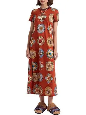 La DoubleJ Sporty Swing Dress With Floral Print - Nucleus Rust