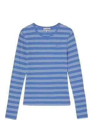 GANNI Ganni Striped Long Sleeve Top