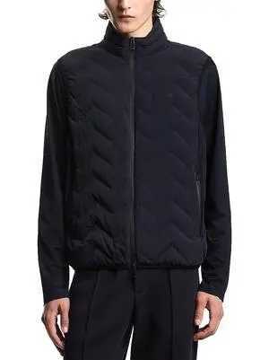 Emporio Armani Essential Chevron Quilted Vest - Navy Blue