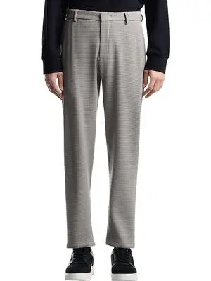 Emporio Armani Waffle Effect Virgin Wool Trousers - Moon Rock