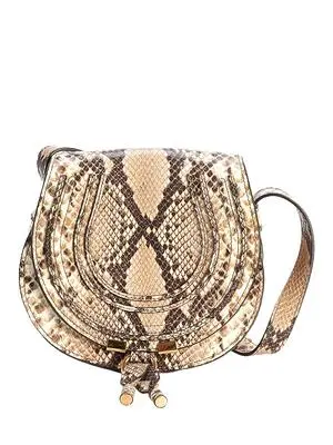 CHLOÉ Chloe Marcie Small Embossed Leather Saddle Bag