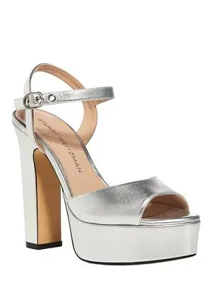 STUART WEITZMAN Reade Platform Sandals - Silver