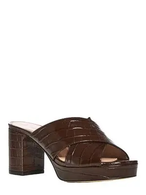 STUART WEITZMAN Stuart Weitzman Dyna Croc Effect Platform Sandals