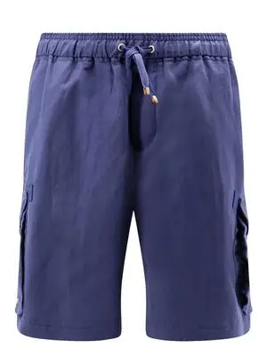 Brunello Cucinelli Linen And Cotton Cargo Shorts - Multicolor