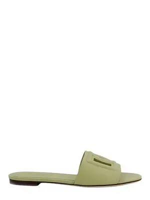 Dolce & Gabbana Leather Sandals With Dg Millennials Logo - Multicolor