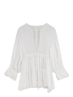 Dolce & Gabbana Cotton Shirt With Lace Details - Multicolor