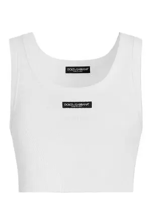 Dolce & Gabbana Cropped Ribbed Knit Top - Multicolor