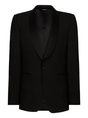 Dolce & Gabbana Sicilia Stretch Wool Tuxedo Blazer - Multicolor