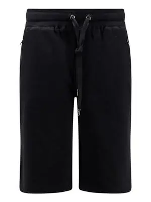 Dolce & Gabbana Cotton Bermuda Shorts With Metal Logo Patch - Multicolor