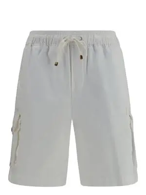 Brunello Cucinelli Cotton Cargo Shorts - White