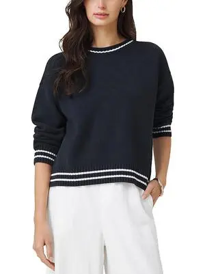 Splendid Cherry Graphic Knit Sweater - Navy/white/cherry