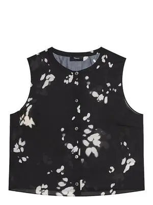 Theory Sleeveless Printed Top - Black Multi