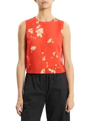 Theory Sleeveless Printed Top - Poppy Multi