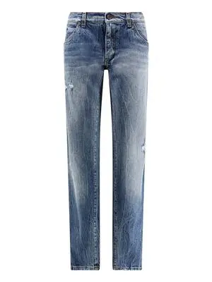 Dolce & Gabbana Blue Cotton Jeans - Multicolor