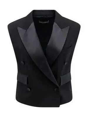Dolce & Gabbana Virgin Wool And Silk Blend Tuxedo Vest - Multicolor