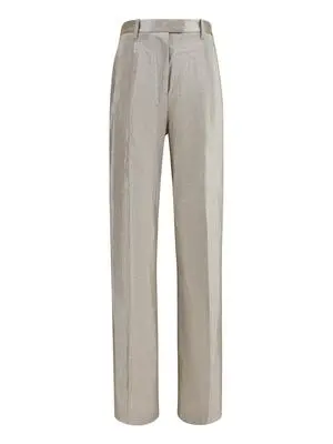 FORTE_FORTE Lurex Tweed Pants With Micro Sequins And Shimmering Thread - Silver