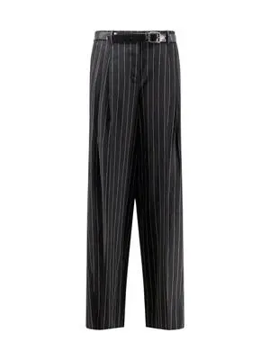 Dolce & Gabbana Wool And Linen Blend Pinstripe Trousers - Multicolor