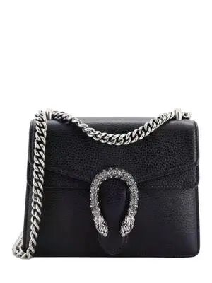 Gucci Dionysus Mini Leather Crossbody Bag - Black