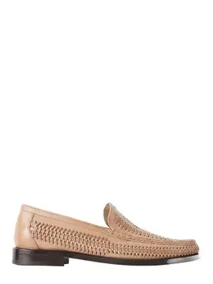 Brunello Cucinelli Woven Leather Loafers - Tan