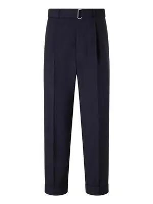 Officine Générale Hugo Straight-leg Pleated Virgin Wool Trousers - Blue