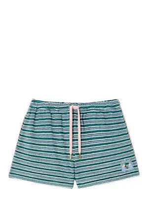 Casablanca Teal Striped Towelling Shorts - Multicolor