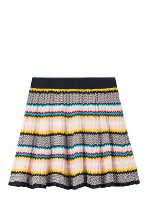 Casablanca Knit Chevron Mini Skirt - Multicolor