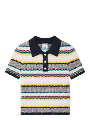 Casablanca Knit Chevron Polo Shirt - Multicolor