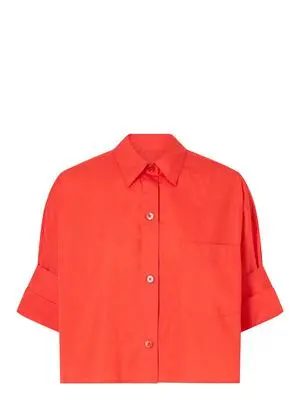 TWP Next Ex' Cropped Cotton Shirt - Red