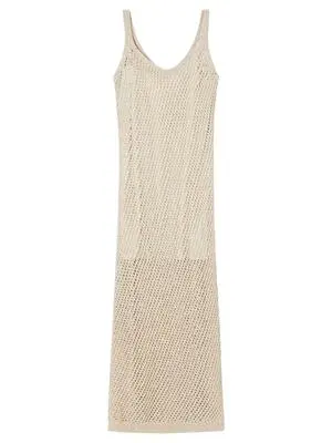 Brunello Cucinelli Sequined Crocheted Maxi Dress - Beige
