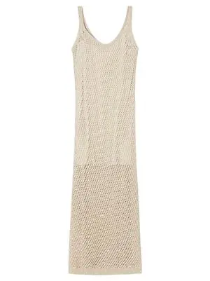 Brunello Cucinelli Sequined Crocheted Maxi Dress - Neutrals