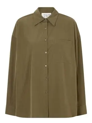 TWP Cotton Button-down Shirt With Pocket - Green