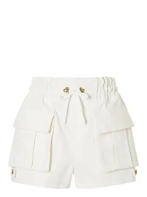 Balmain Denim Shorts With Flap Pockets - Neutrals