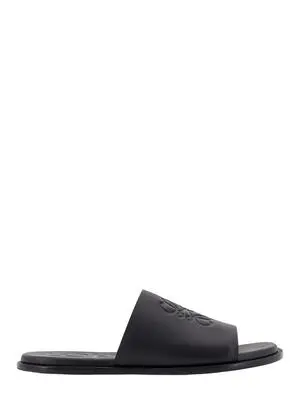 Loewe Leather Slides - Black