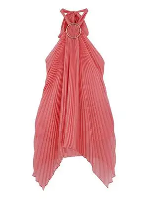 Max Mara Pleated Halter Top With Metal Detail - Pink