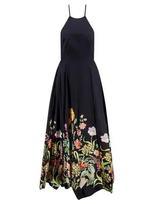 LAVI Alina Cotton Dress With Multicolor Floral Print - Black
